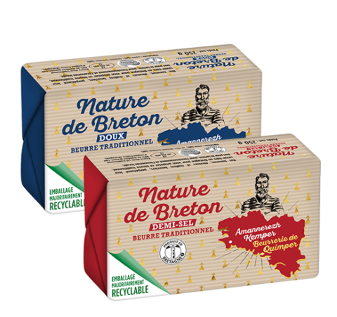Découvrez nos beurres bretons traditionnels Nature de Breton